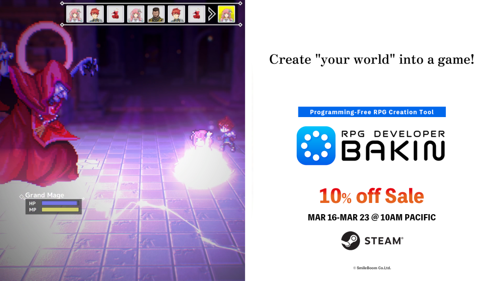 Announcement of "RPG Developer Bakin" 10% off sale | SmileBoom